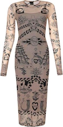 Pinko Knielanges Kleid - Nude