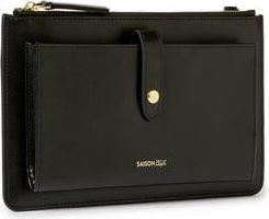 Saison 1865 Lederclutch - Schwarz