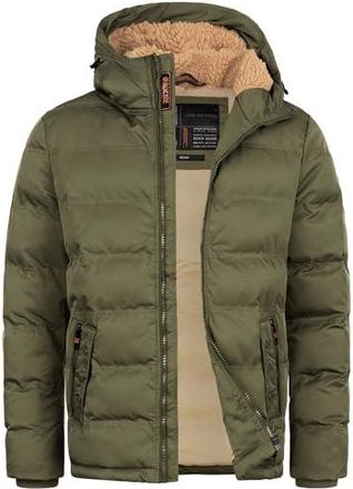 Indicode Hommes Nemos Quilted Jacket | Veste matelass&eacute;e &agrave; capuche Army M