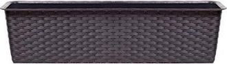 Prosperplast Rechteckiger Blumentopf, gro&szlig;es Fassungsverm&ouml;gen, 13,5 l Ratolla Case aus Kunststoff, dunkel, 14,5 (H) x 78,3 (B) x 17,3 (T) cm