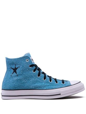 Converse x Stussy baskets Chuck 70 High Blue - Bleu