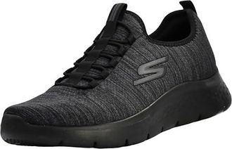 Skechers Gowalk Flex Chaussures de marche pour homme, baskets athlétiques, décontractées, à enfiler, avec mousse Air Cooled, noir/charbon, 44 EU