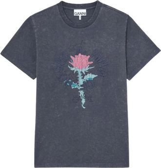 Ganni Femme, Tops, Gris, Taille: 38 FR Future Heavy Jersey Oversized T Shirt