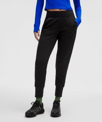 lululemon Jogging taille mi-haute en maille gaufr&eacute;e pour Femmes - Noir - Taille 0
