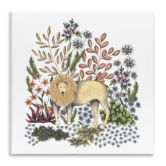 Stupell Industries Wandschild mit Dschungel-Wildtier-Löwenmotiv, Design von Cecilia Battaini, 30,5 x 30,5 cm