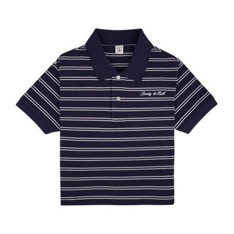 Sporty & Rich Femme, Tops, Bleu, Taille: 38 FR Polo Signature