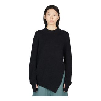 STUDIO NICHOLSON Femme, Pulls, Bleu, Taille: 38 FR Sanpo Tricot Asym&eacute;trique