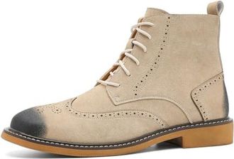 Generic Bottes habill&eacute;es pour Hommes en Daim &agrave; Lacets Type Brogue | Bottines r&eacute;tro mi-Hautes Chelsea | Chaussures Oxford Classiques &agrave; Bout Aile pour Le Travai