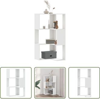 vidaXL vidaXL Holzregal - Eck-B&uuml;cherregal 3 B&ouml;den Wei&szlig; 50x50x102 cm Holzwerkstoff