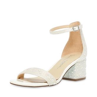 Betsey Johnson Blue Womens SB-MARI Heeled Sandal, White, 6.5 M US