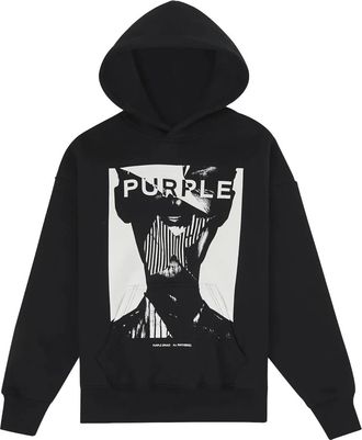 Purple hoodie à imprimé graphique - Noir