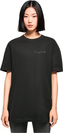Merchcode Merchcode Womens MP0007090-Ladies Love Yourself Oversized Boyfriend Tee T-Shirt, Black, M