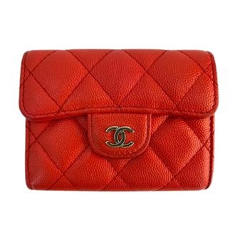Chanel Portefeuille en cuir vintage Pre-owned - Femme - Pre-owned - Rouge - Taille: ONE Size