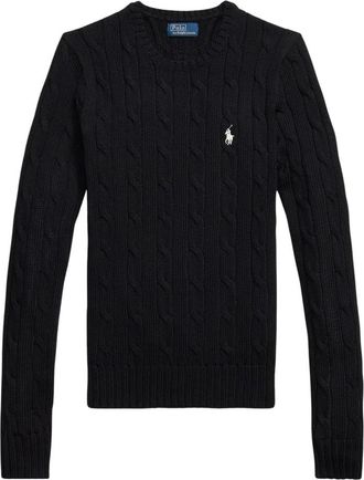 Ralph Lauren Femme, Pulls, Noir, Taille: 36 FR Pull &agrave; col rond avec logo