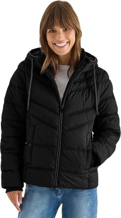 Cecil Damen 2005476 Steppjacke Mit Kapuze, Schwarz, M EU