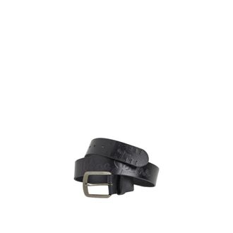 Pepe Jeans London unisex, Accessoires, Noir, Taille: 100 CM Ceinture en Cuir de Buffle Noir avec Boucle Carrée en Métal