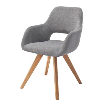 Norrwood home24 Drehbarer Armlehnenstuhl Tristan 56 x 86 x 64cm Grau/Hellgrau