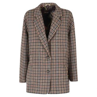 Bazar Deluxe Manteau &agrave; carreaux - Femme - Vestes - Brun - Taille: 34 FR