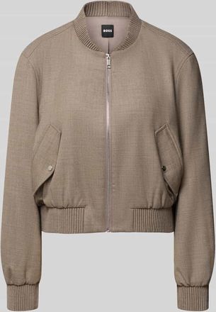 HUGO BOSS Bomberjacke mit gerippten Abschl&uuml;ssen