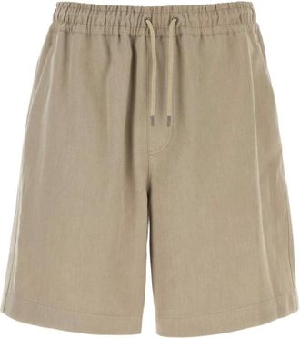 Giorgio Armani Homme, Shorts, Gris, Taille: XL Bermuda &agrave; Pinces en Toile de Lin