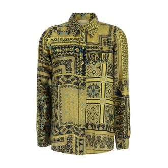 Momoni Bedruckte Seidenbluse - - Blouses & Shirts - Damen - Gelb - M