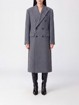 Dunst Long manteau crois&eacute; en laine et cachemire avec revers en pointe