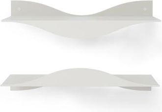 Umbra Surf Schweberegale 2er-Set - Moderne Wandregale aus Metall f&uuml;r Deko & Aufbewahrung, Sandfarben