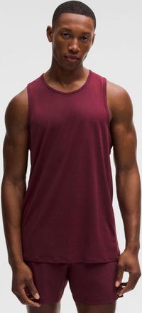 lululemon Fast and Free Tanktop mit perforierten Streifen f&uuml;r M&auml;nner - Gr&ouml;&szlig;e 2XL in Burgundy Bay