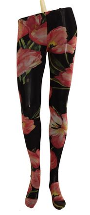 Dolce & Gabbana Floral Print Nylon Leggings - Black