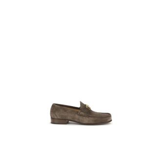 Valentino Garavani Homme, Chaussures, Brun, Taille: 42 EU Bos Taurus Mocassins Slip-On