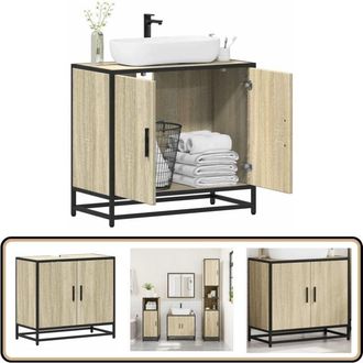 vidaXL Badschrank Sonoma-Eiche 65x33x60 cm Holzwerkstoff - Vidaxl