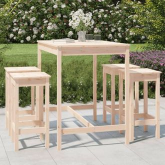 vidaXL 5-tlg. Gartenbar-Set Massivholz Kiefer Vidaxl