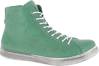 Andrea Conti Damen High Top Sneaker Schnürer Leder dynamisch 0341500, Größe:39 EU, Farbe:Grün