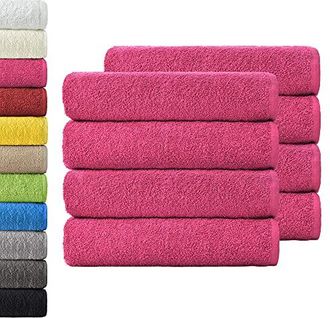 NatureMark NM-HT0701 8-er Spar-Pack Frottier Handtücher, 50 x 100 cm, Pink