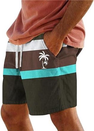 Generic Maillot de bain Homme Short Piscine Mer Séchage Rapide Surf Grande Taille avec Imprimé Boxer Signé Hawaïen avec Cordon de serrage et Poches Plage Chau