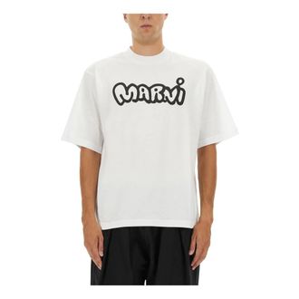 Marni Logo Tee - - Tops - Herren - Wei&szlig; - L