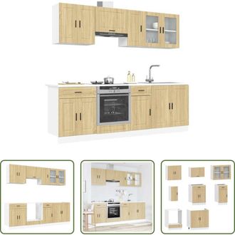 vidaXL K&uuml;chenm&ouml;bel - 8-tlg. K&uuml;chenschrank-Set Porto Sonoma-Eiche Holzwerkstoff