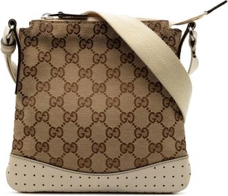 Gucci Hobo Bags - GG Canvas Perforated Crossbody - Gr. unisize - in Braun - f&uuml;r Damen
