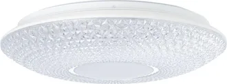 Brilliant lampe Nunya LED plafonnier 42cm blanc / chrome 1x LED 24W int&eacute;gr&eacute;e (1600lm, 3000K) &Eacute;chelle A ++ &agrave; E &Eacute;conomique et durable gr&acirc;ce &agrave;