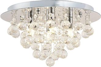 Lindby [NEUWERTIG] Lindby Deckenleuchte Antonino Leuchte Kristall G9 4 Flammig Rund 35 Cm Chrom B-Ware