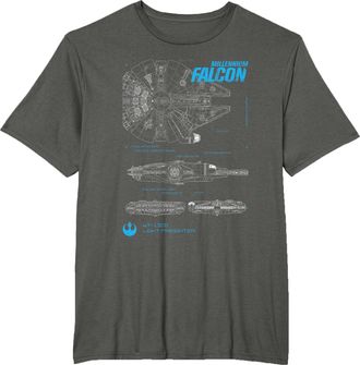 Star Wars Millennium Falcon Diagram T-Shirt