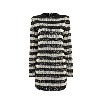 Balmain Besticktes kurzes Gewand mit Perlen - - Knitwear - Damen - Schwarzk - XS