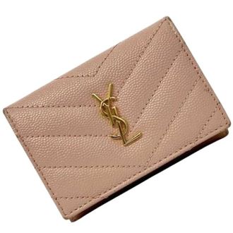 Saint Laurent Portefeuille Tri-fold Pre-owned - Femme - Pre-owned - Rose - Taille: ONE Size