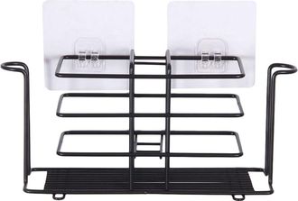 Cabilock Wandmontiertes Badezimmer Organizer Regal aus Kunststoff Tisch und Wandhalterung Schwarz Ablage f&uuml;r Zahnb&uuml;rsten und Toilettenartikel