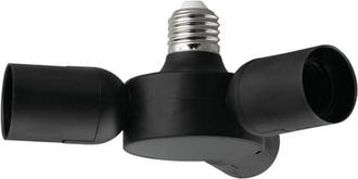 Eglo Verteiler Rueda, 3 in 1 Splitter aus Kunststoff in Schwarz, Sockel Konverter, Lampen Zubehör für hellere Beleuchtung, E27 Fassung
