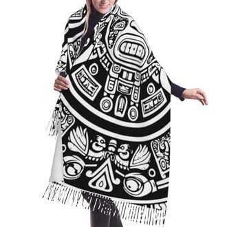 Generic Calendrier Solaire Tribal Azt&egrave;que Maya Femme Ch&acirc;le Wrap Chaud Ch&acirc;le &Eacute;l&eacute;gant Foulard Pour Mariage Cadeau Hiver Soir&eacute;e