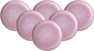 Villeroy & Boch like. by Perlemor Coral Speiseteller 6er Set, 27 cm, Teller im Pottery Look mit Effektglasur, Premium Porzellan, 19-5173-2610