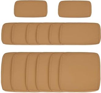 OUTSUNNY Lot de 14 Housses de Rechange Coussins Salon de Jardin - 6 Housses Coussin dassise, 8 Housses Coussin Dossier - Housses zipp&eacute;es Polyester d&eacute;perlant Ma