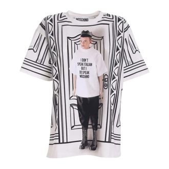Moschino Bedrucktes T-Shirt f&uuml;r modebewusste Frauen - - Tops - Damen - Wei&szlig; - XS