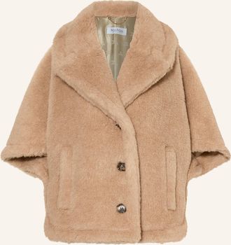 Max Mara Teddyfell-Cape Corvino Mit Alpaka beige